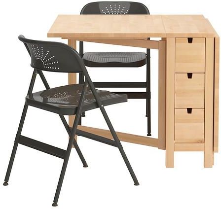 Ikea Norden Frode Stół + 2 Krzesła Brzoza Ciemnoszary 990.973.57 ...