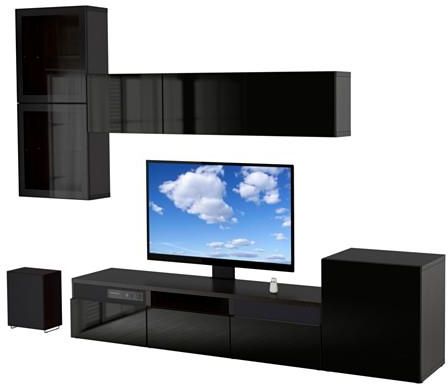 Ikea Besta Uppleva Kombi Tv 48 21 System Dźwiękowy Czarnybrąz Selsviken ...