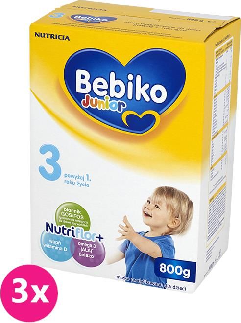 Bebiko Junior 3 Nutriflor+ 3X800G - Ceny i opinie - Ceneo.pl