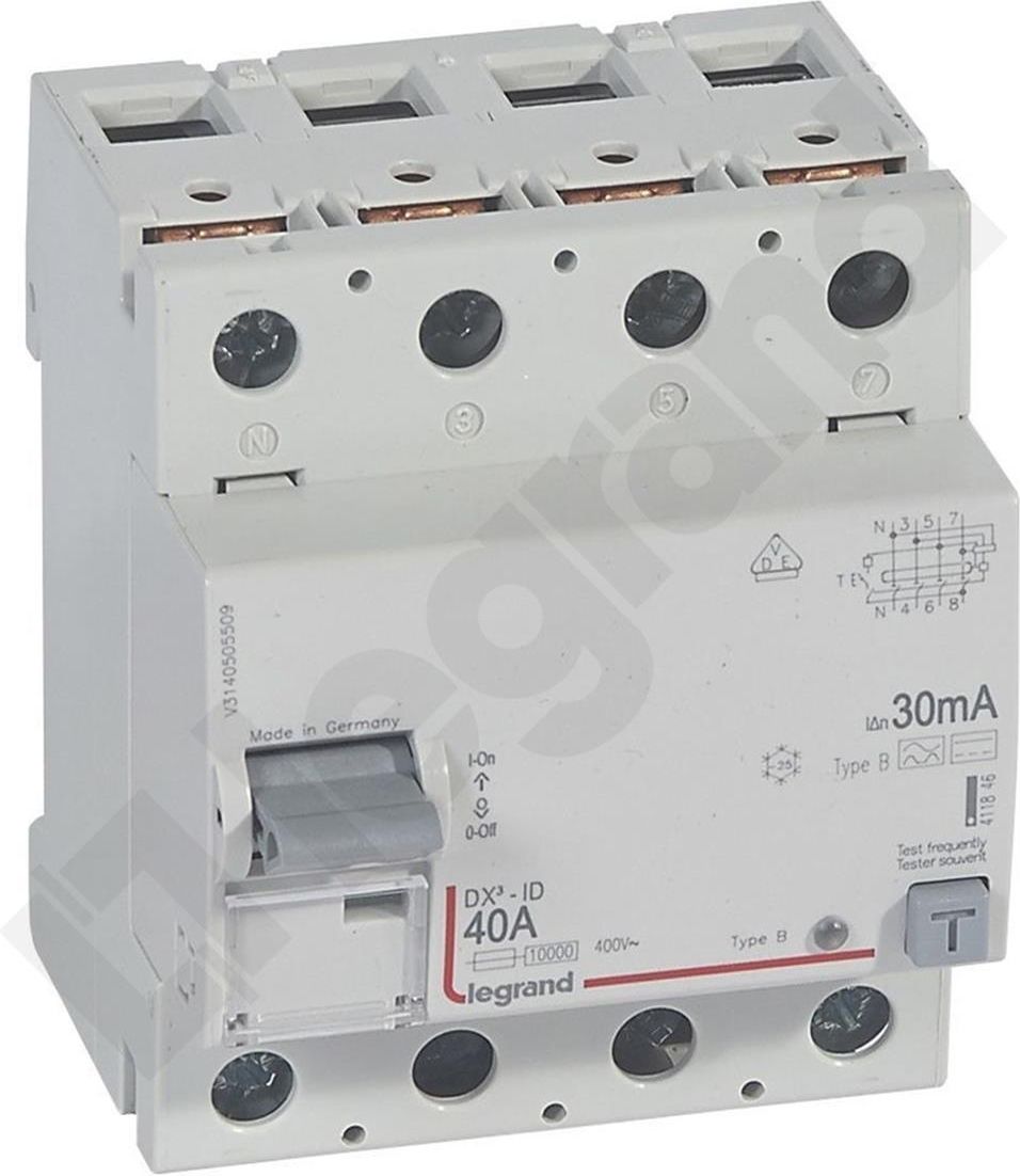 Bezpiecznik Legrand Wyłącznik Różnicowo Prądowy P 304 4P 40A 30Ma Typ B Serii Dx3,411846 ...