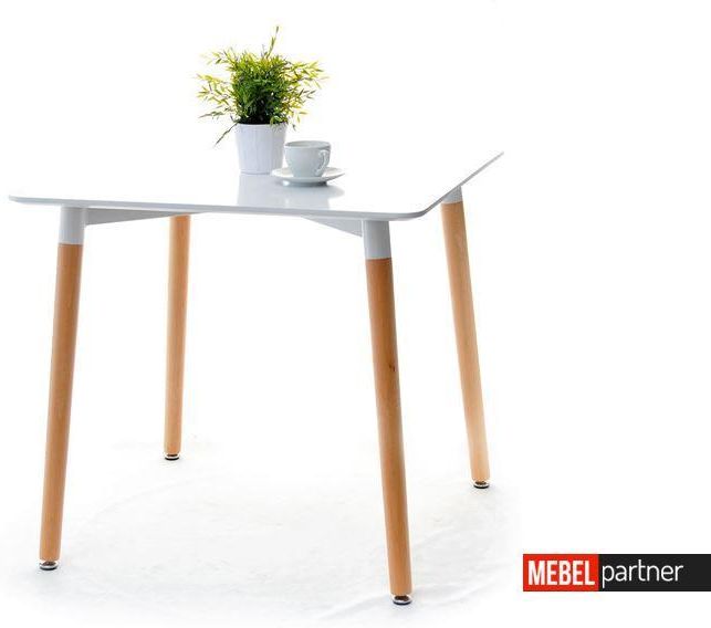 Mebel Partner Stól Kwadratowy Drewniany Work Biały Ost. 2 Szt - Opinie ...