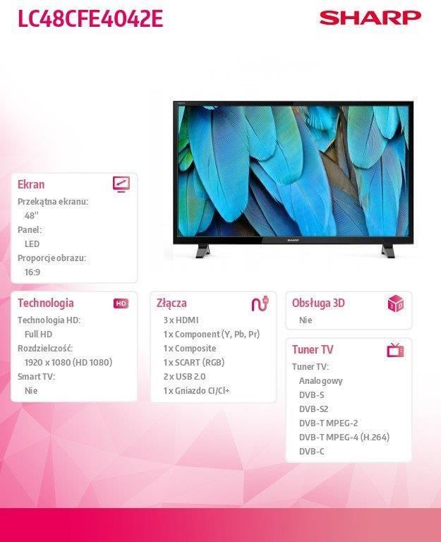 Telewizor LED Sharp LC-48CFE4042E 48 cali Full HD 48 cali - Opinie i ...