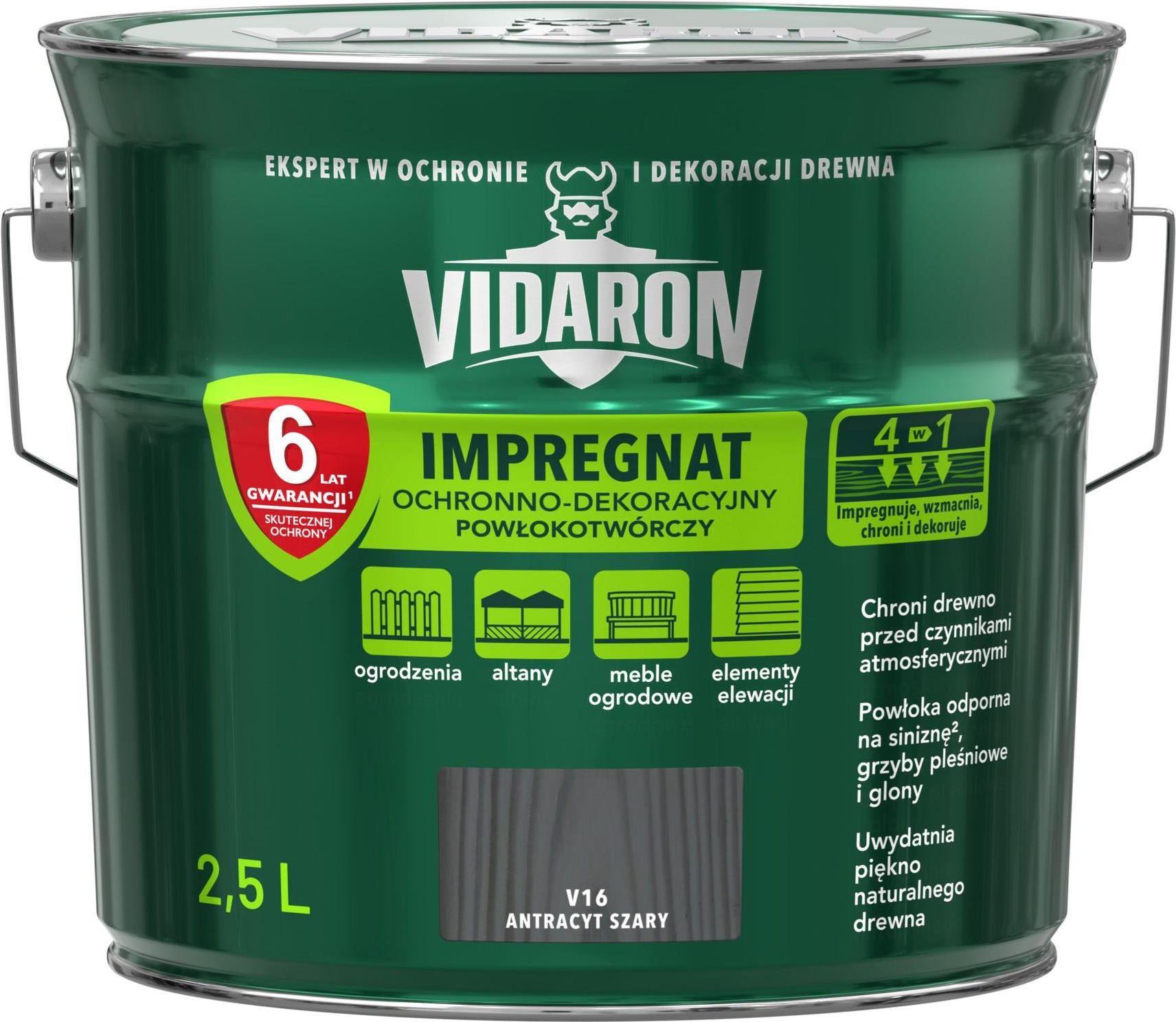 Vidaron Impregnat Powłokotwórczy V16 Antracyt Szary 2,5L - Opinie i ...