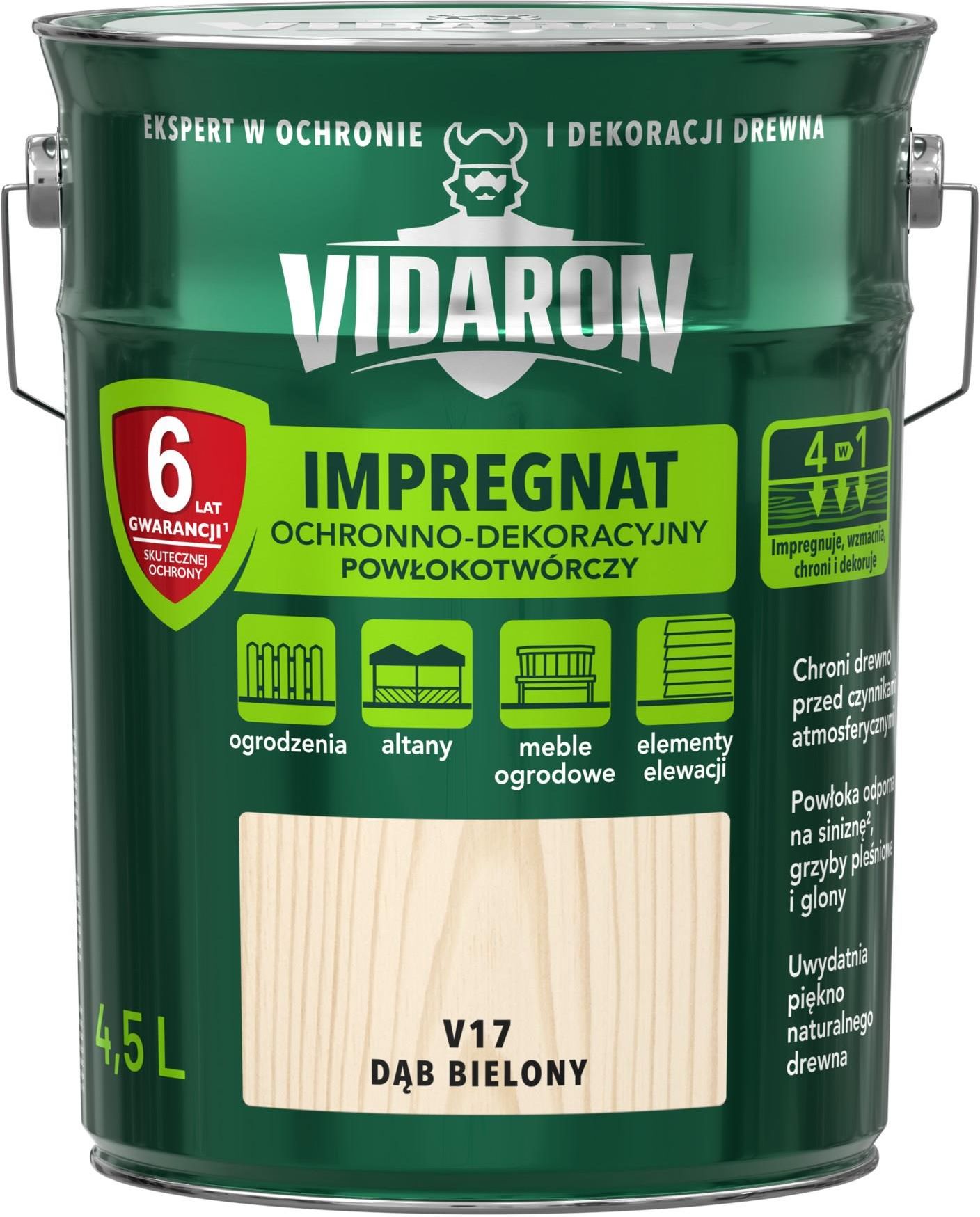 Vidaron Impregnat Powłokotwórczy V17 Dąb Bielony 4,5L - Opinie i ceny ...