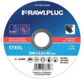 Rawlplug Ściernica korundowa do cięcia stali duża 35x350mm 10szt. RT ...