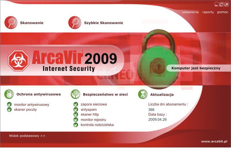 ArcaBit ArcaVir 2009 Internet Security BOX 5Stan/12Mies (WWIS9K112B5 ...