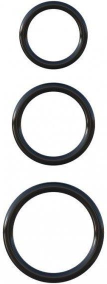 Silicone 3 Ring Stamina Set Black - Pierścień bez wibracji 108E293 ...