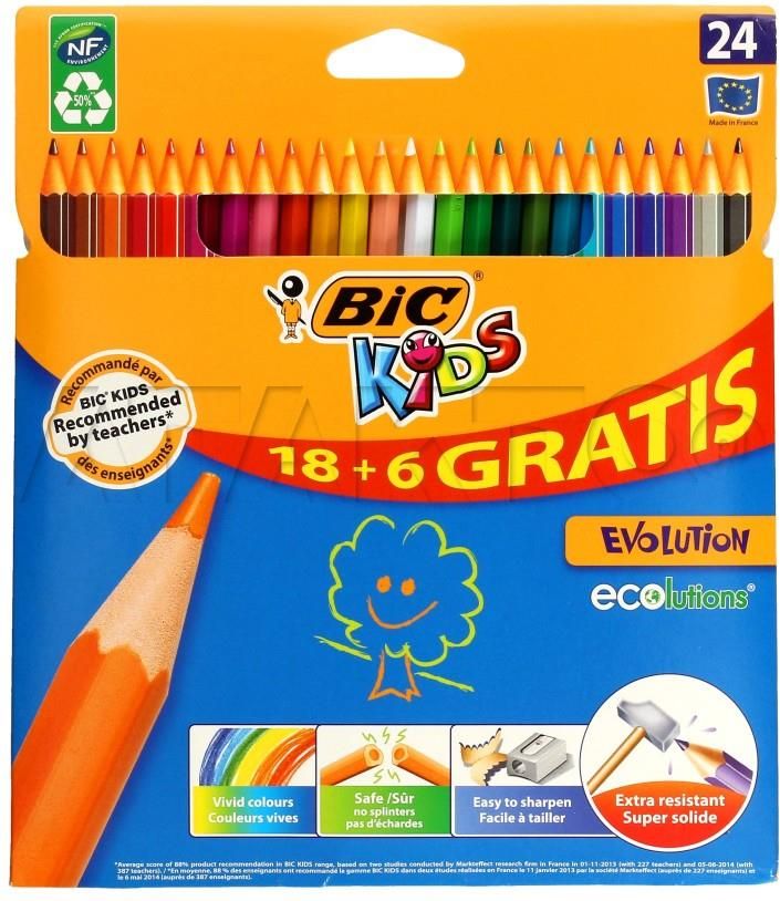 BIC Kredki ołówkowe 18kol+6 BicEvolution 920298 - Ceny i opinie - Ceneo.pl
