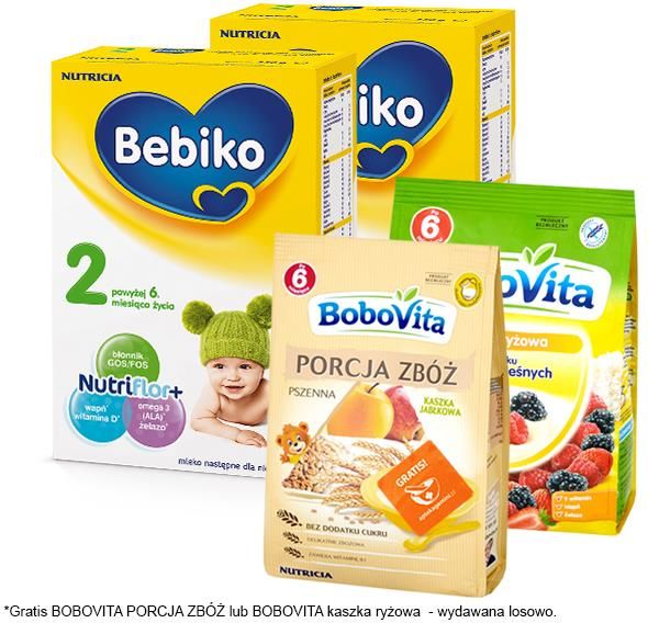 Nutricia Bebiko 2 Nutriflor Plus 2X800G + Bobovita Kaszka 170G - Ceny i ...