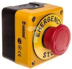 Emas Kaseta z przyciskiem bezpieczeństwa przez obrót 1R czarno-żółta Emergency Sop IP65 T0 ...