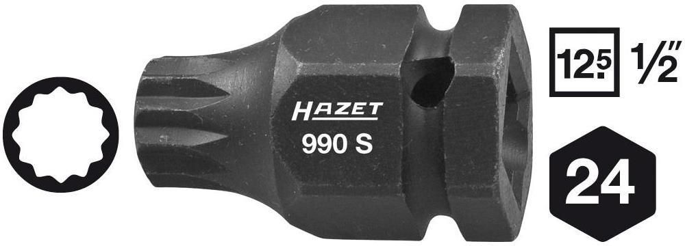 Hazet Gniazdo mocy 1/2 (12.5 mm) 990S-14 Wielowypust (XZN) 14 mm 43 mm ...