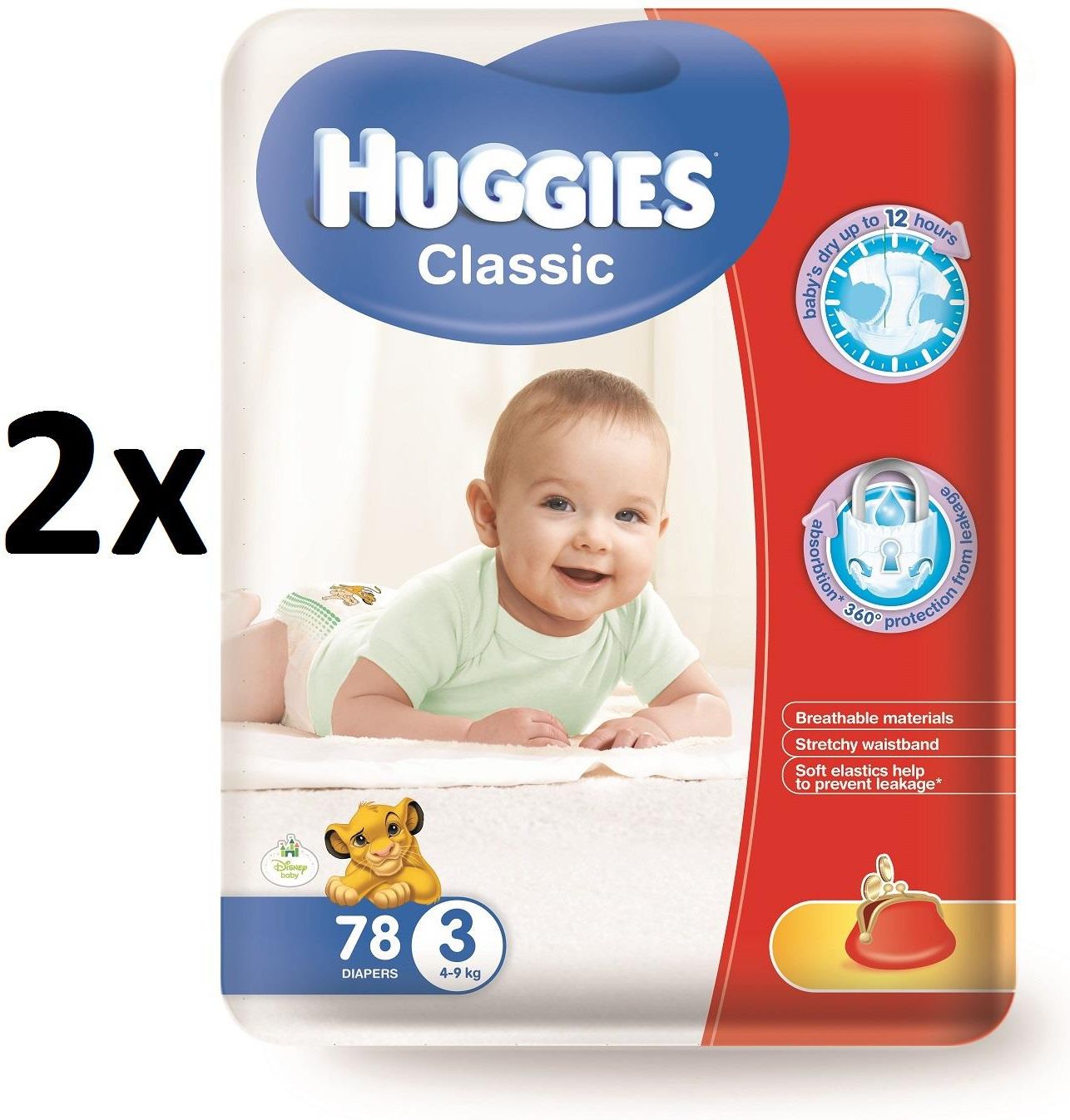 Huggies Pieluchy Classic 3 Mega 4-9 Kg 156 Szt - Pieluszki jednorazowe ...
