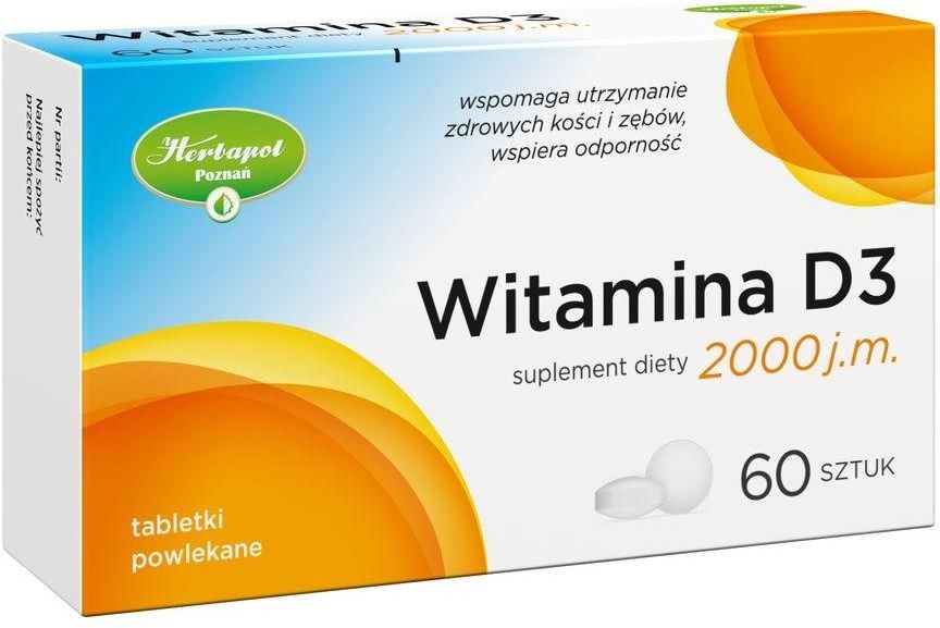 Herbapol Witamina D3 2000 j.m. 60 tabl. - Opinie i ceny na Ceneo.pl