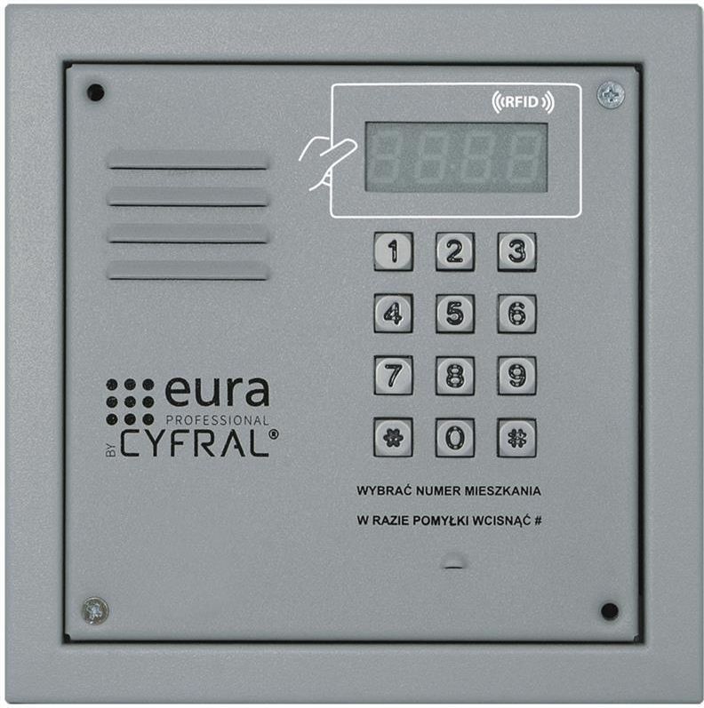 Domofon Eura-Tech Panel Cyfrowy Cyfral Pc-2000R Srebrny Z Czytnikiem ...