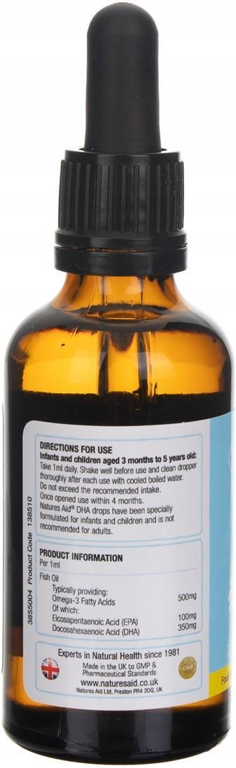 Natures Aid OMEGA-3 DHA i EPA w kroplach dla dzieci i niemowląt 50ml ...