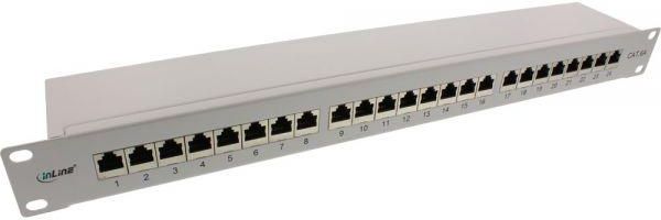 InLine Patch Panel 19 Cat.6A 24 port 1U światła szary RAL7035 (76824I ...