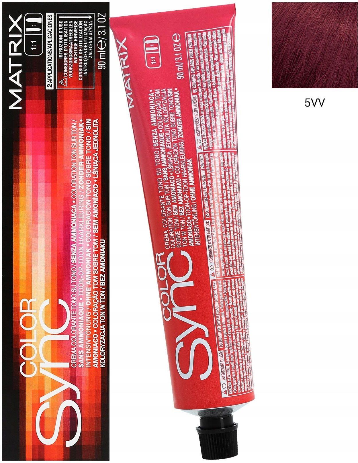 Matrix Color Sync Farba do Włosów 5Vv Jasny Brąz Intensywnie Filetowy ...