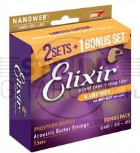 Struna 3PACK Elixir NanoWeb Phosphor Bronze 12-53 Light (16545) - Ceny ...