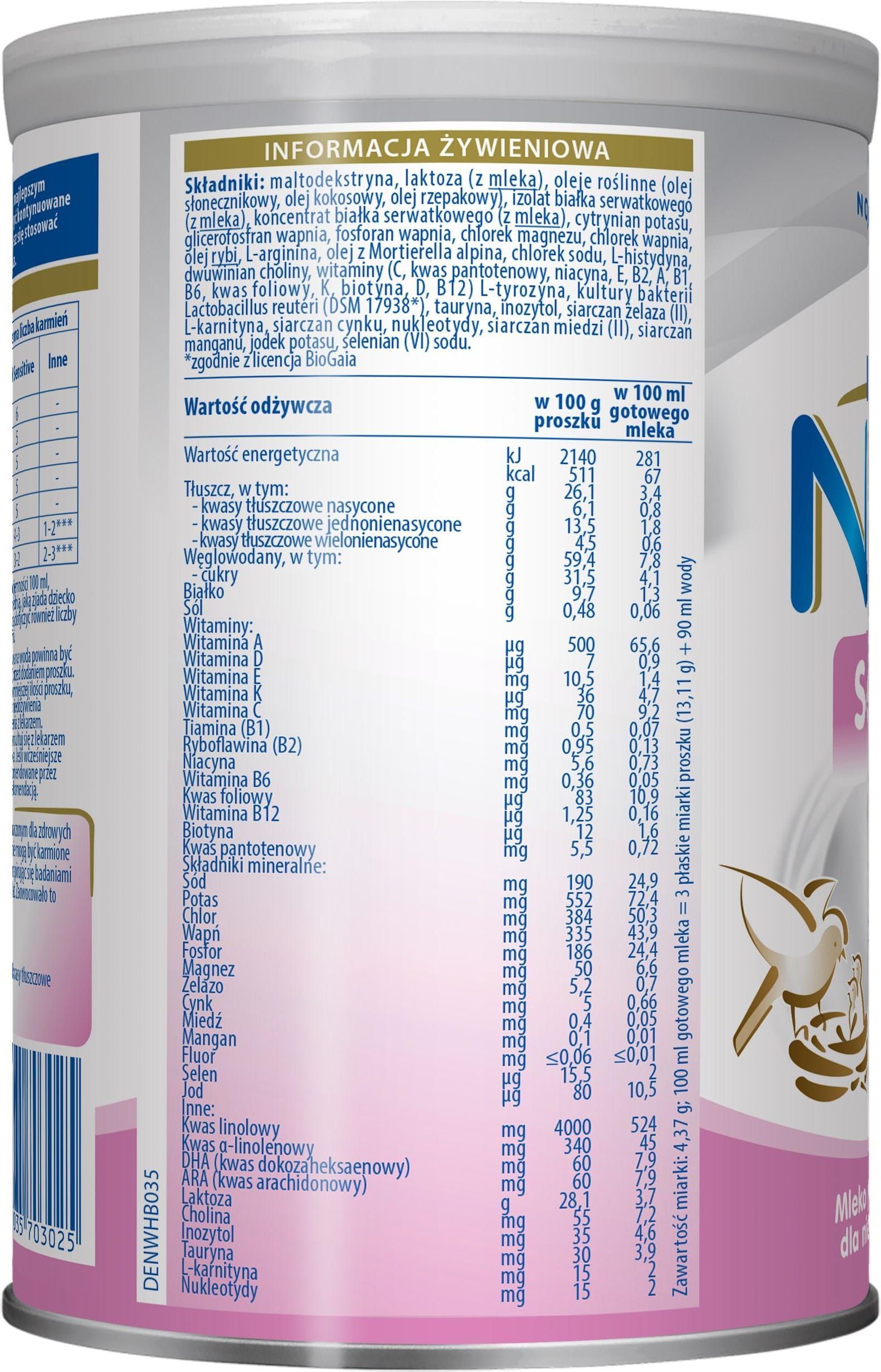 NESTLE NAN Expert Pro Sensitive Mleko Początkowe dla niemowląt od ...