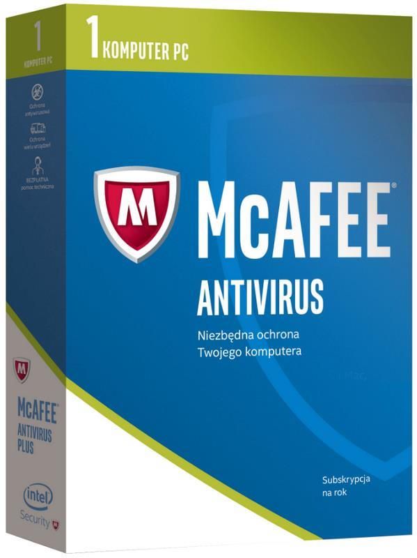 McAfee Intel Security McAfee AntiVirus Plus 2017 1U 1Rok BOX - Opinie i ...