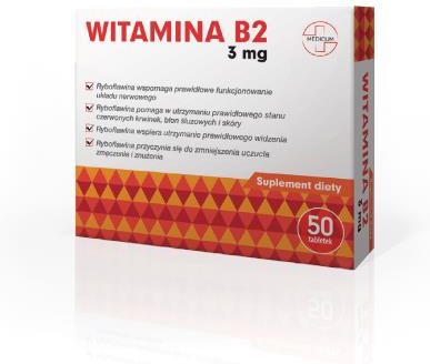 Max Med Witamina B2 3mg 50 tabl. - Opinie i ceny na Ceneo.pl