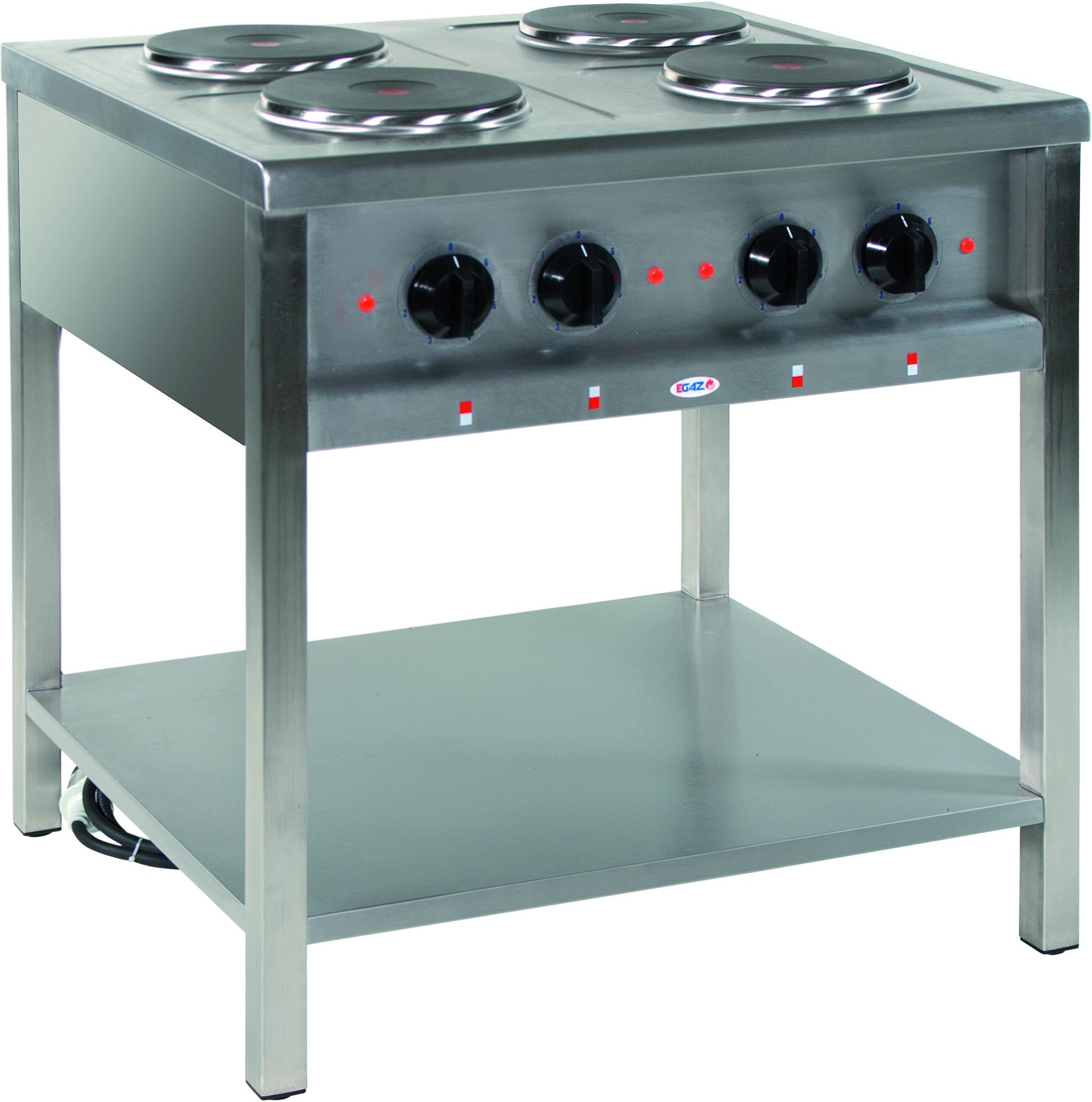 Egaz Kuchnia elektryczna 4-płytowa 800x700x850 z półką 1x1,85+3x2,6 kW ...