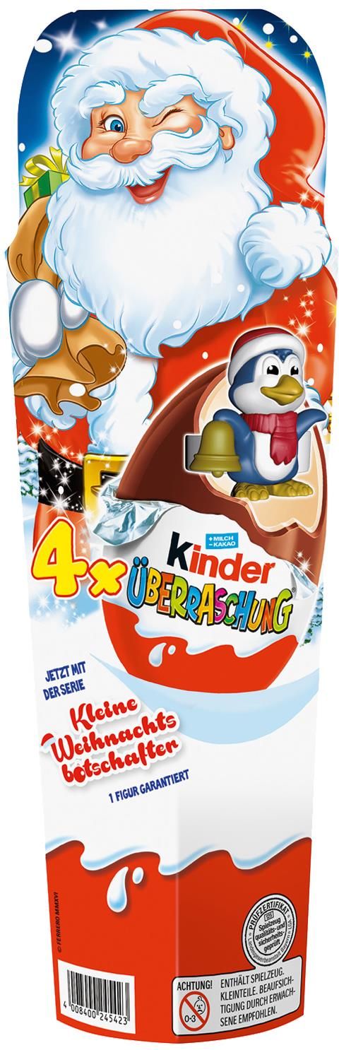 Ferrero Kinder Santa Surprise Bożo Narodzeniowe Jajka Niespodzianki 4 X ...