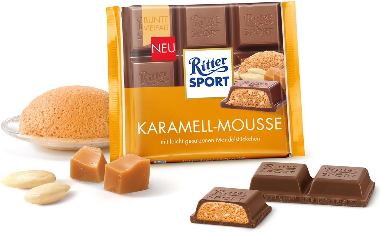 Ritter Sport Karamell Mousse Czekolada Z Musem Karmelowym I Migdałami ...