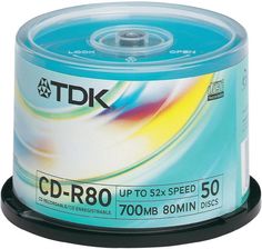 Nośnik danych PLYTA TDK CDR 700MB 52X CAKE 50 (CD-R80CBA50-V) - Opinie i ceny na Ceneo.pl