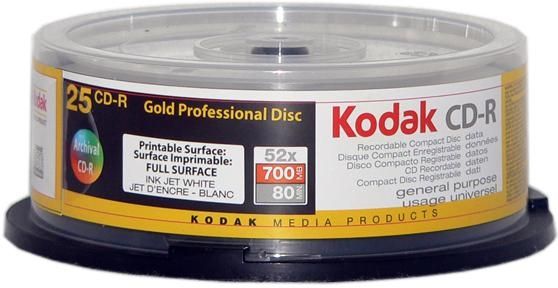 Nośnik danych KODAK CD-R 700MB 52X PRINTABLE FF GOLD PROFESSIONAL ...