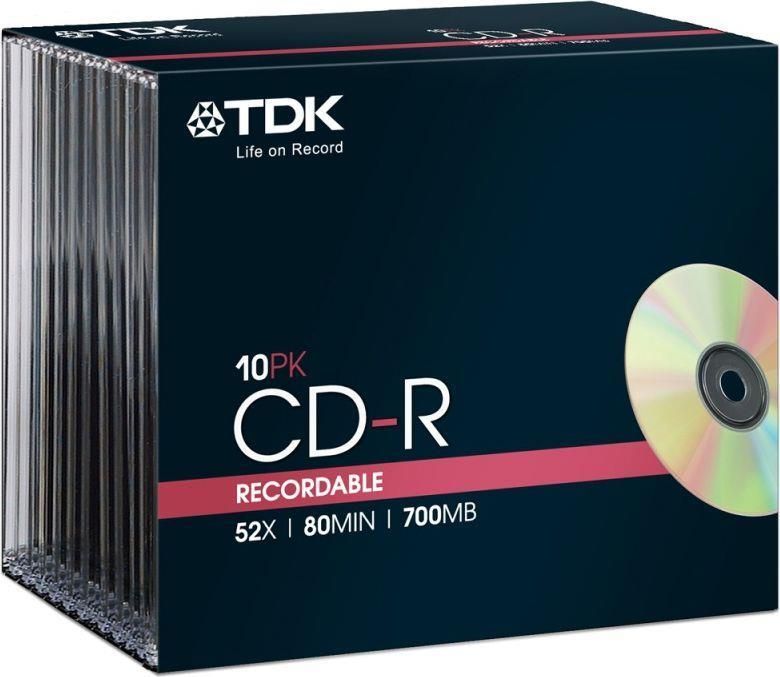 Nośnik danych CD-R TDK [ slim jewel case 10 , 700MB , 52x ] - t18765 - t18765 - Opinie i ceny na ...