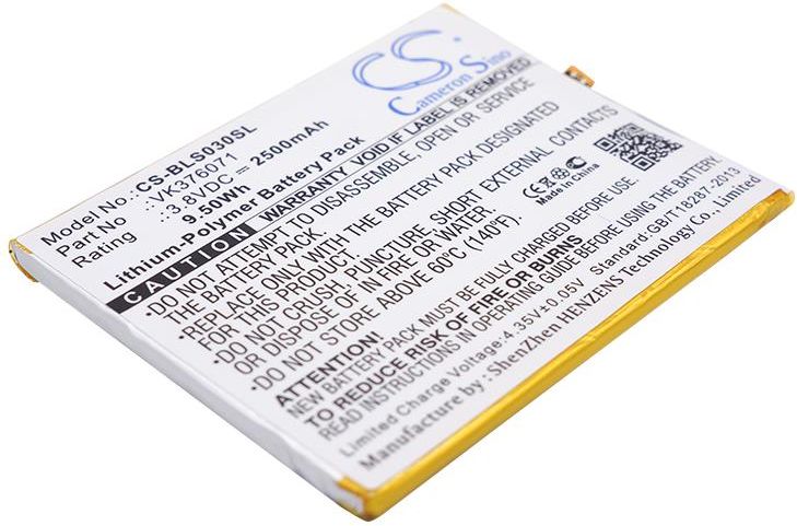 Bateria Cameron Sino Blu Studio G Lte / Vk376071 2500Mah 9.50Wh Li-Polymer 3.8V (CSBLS030SL ...