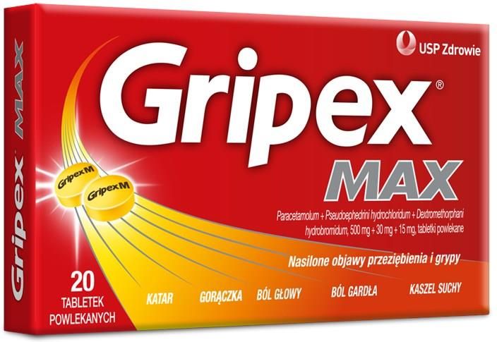 Gripex MAX 20 tabletek - Opinie i ceny na Ceneo.pl
