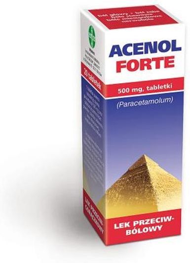 Leki przeciwbólowe Acenol Forte 0,5g 20 tabletek - Opinie i ceny na ...