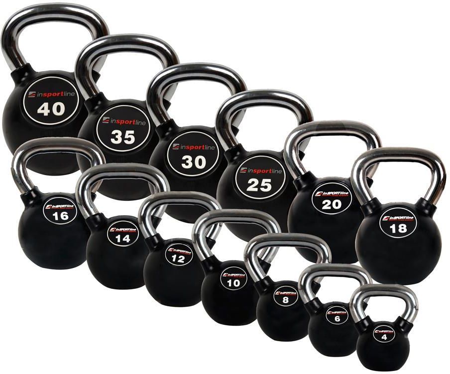 Insportline Hantli Gumowanych Kettlebell 4-40 Kg (5421Sada) - Hantle ...
