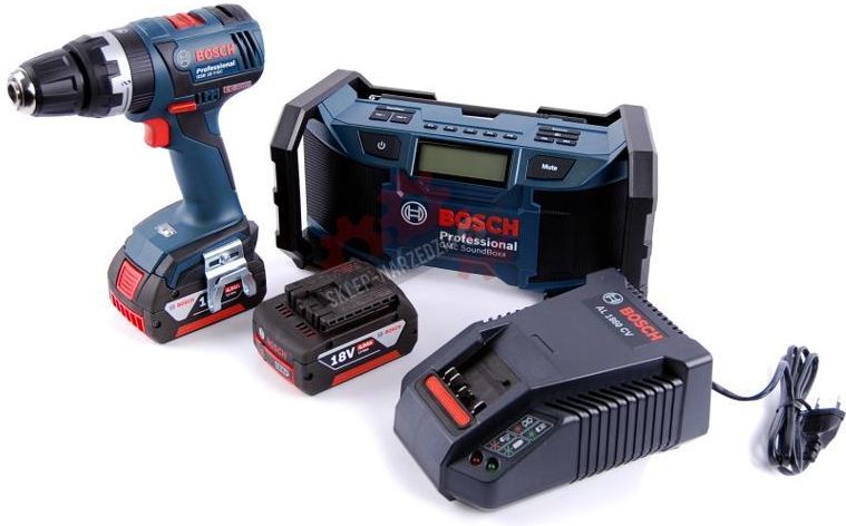 Wiertarko-wkrętarka Bosch GSB 18 V-EC + GML SOUNDBOXX 0615990G0X ...