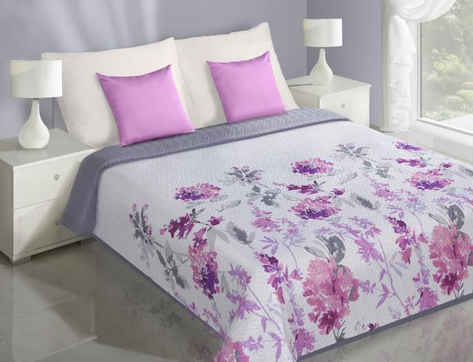 Eurofirany Narzuta Lea 1 Dwustronna 220X240 Biało Fioletowa - Opinie i atrakcyjne ceny na Ceneo.pl