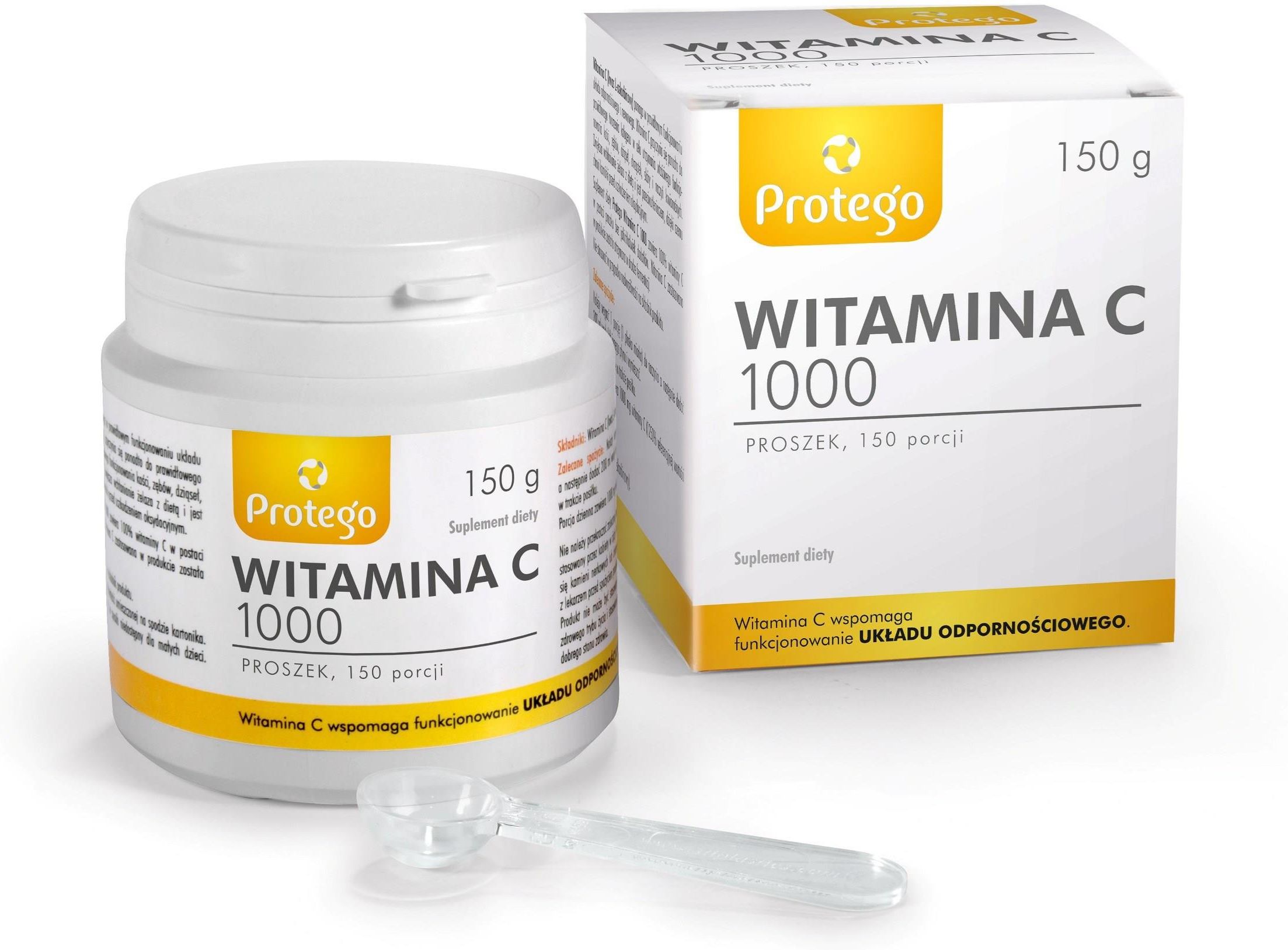 Protego Witamina C 1000 proszek 150 g - Opinie i ceny na Ceneo.pl