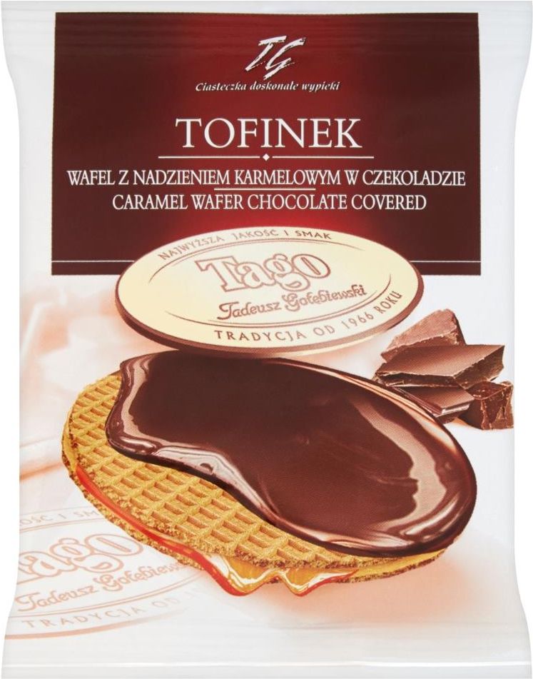 Tago Tofinek Wafel Z Nadzieniem Karmelowym W Czekoladzie 50g - Ceny i ...