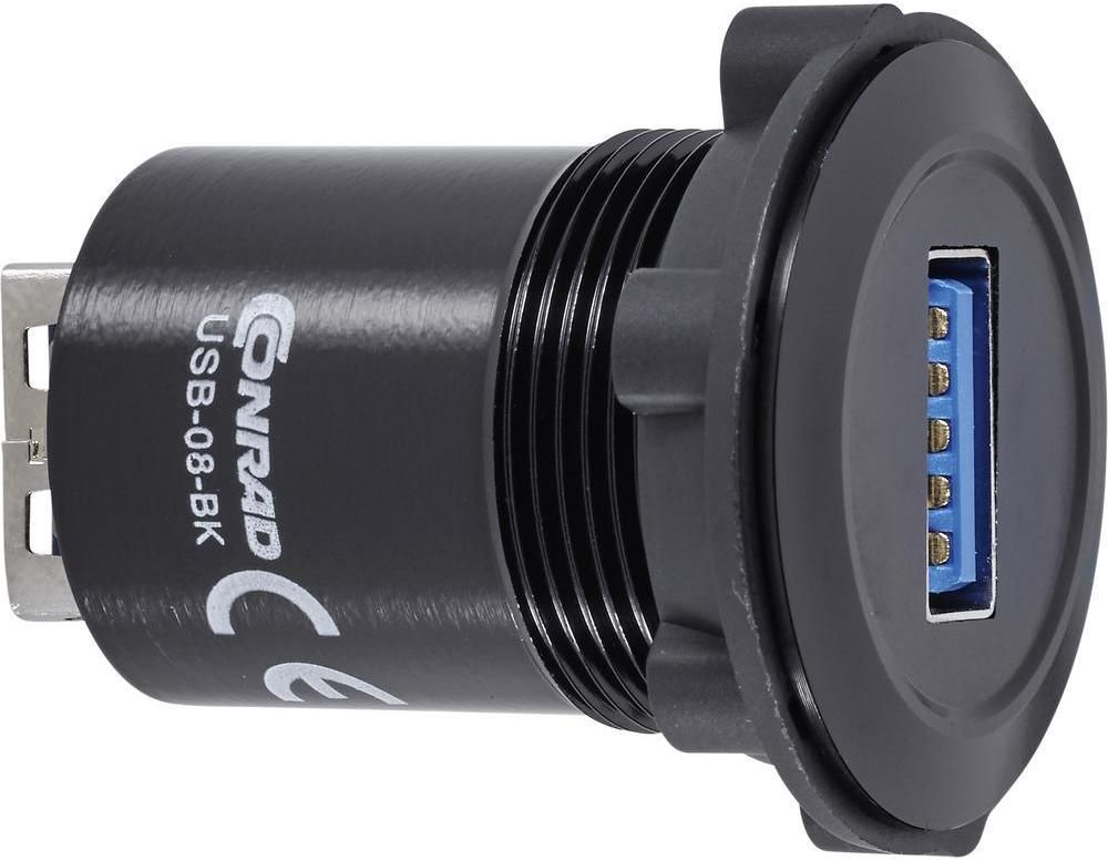 Conrad Gniazdo Do Zabudowy Usb Złącze Żeńskie Do Wbudowania Usb-08-Bk ...