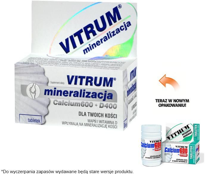Vitrum Calcium 600 + Vitamina D400 60 tabletek - Opinie i ceny na Ceneo.pl