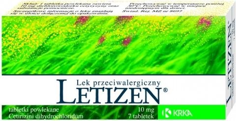 Lek na alergię Letizen 10 Mg, Tabl.Powl, 7 Szt - Opinie i ceny na Ceneo.pl