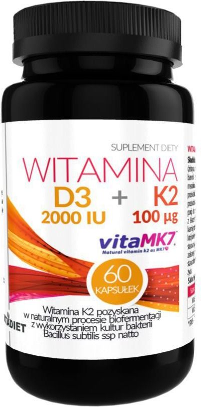 VitaDiet Witamina D3 2000IU + k2 100 mg 60 kaps. - Opinie i ceny na ...