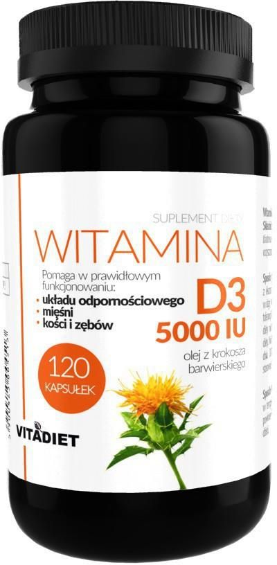 VitaDiet Witamina D3 5000 IU 120 kaps. - Opinie i ceny na Ceneo.pl