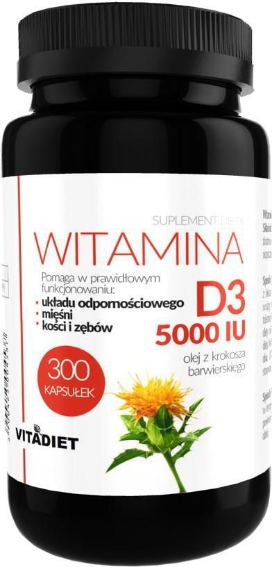 VitaDiet Witamina D3 5000 IU 300 kaps. - Opinie i ceny na Ceneo.pl