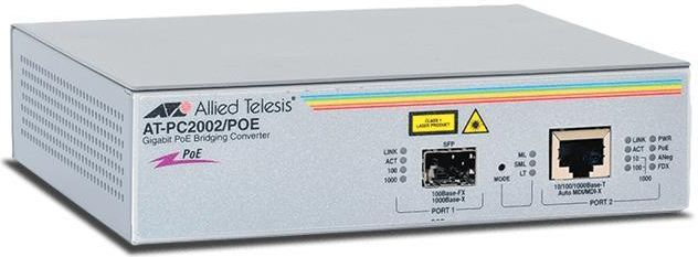 Konwerter sieciowy Allied Telesis 10/100/1000T to fiber SFP PoE Media Converter (ATPC2002POE50 ...