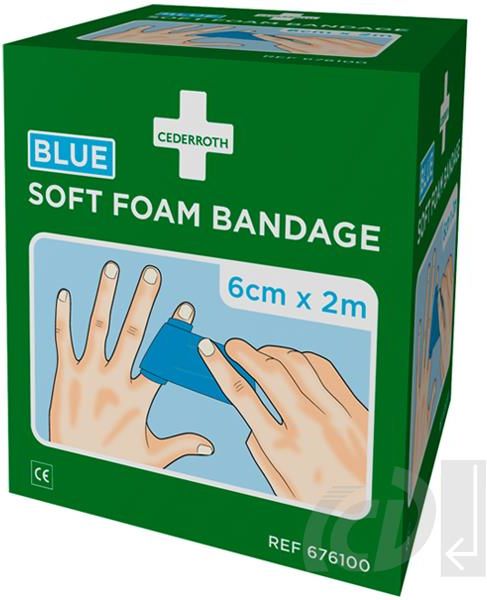 CEDERROTH Bandaż samoprzylepny Soft Foam Bandage 6x200cm, niebieski ...