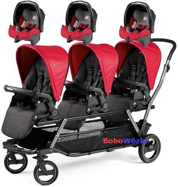 Peg Perego Triplette Pop Up Bloom Red Spacerowy + 3 foteliki Primo ...