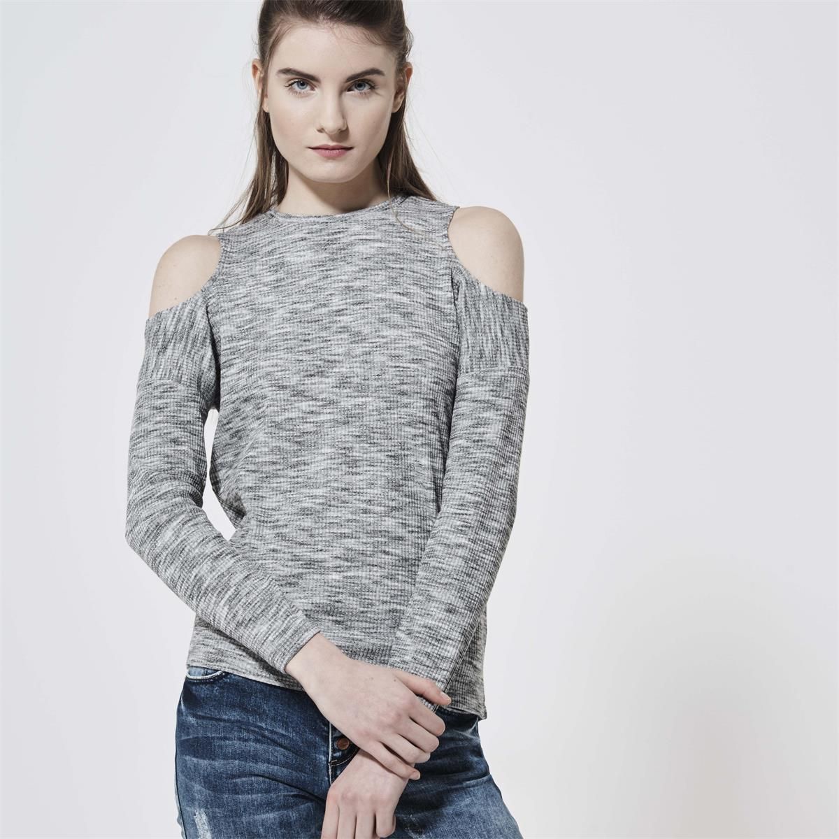 House - Sweter z odkrytymi ramionami - Szary - damska - Ceny i opinie ...