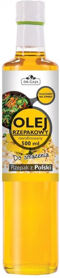 Dr Gaja Olej Rzepakowy Do Smażenia Zimnotłoczony Nierafinowany 500Ml - Ceny i opinie - Ceneo.pl